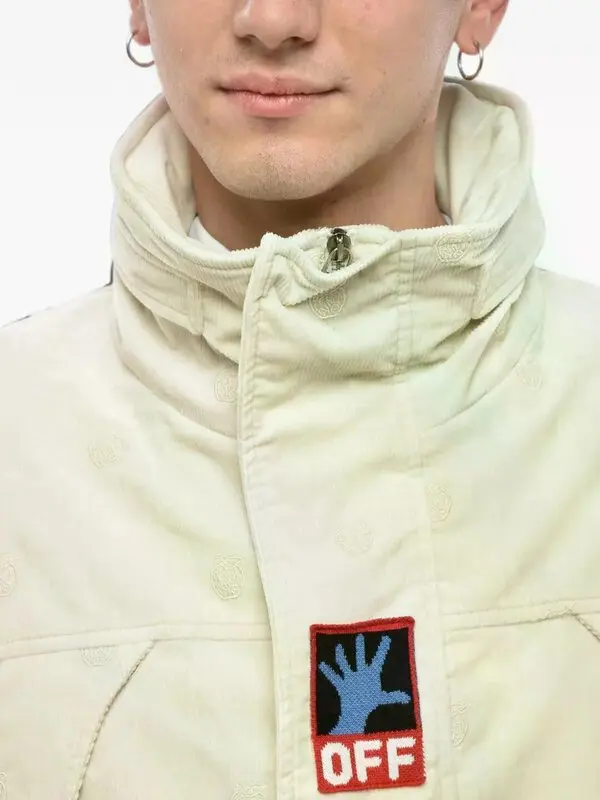 Off-White Hands Off Embroidered Ribbed-velour Jacket