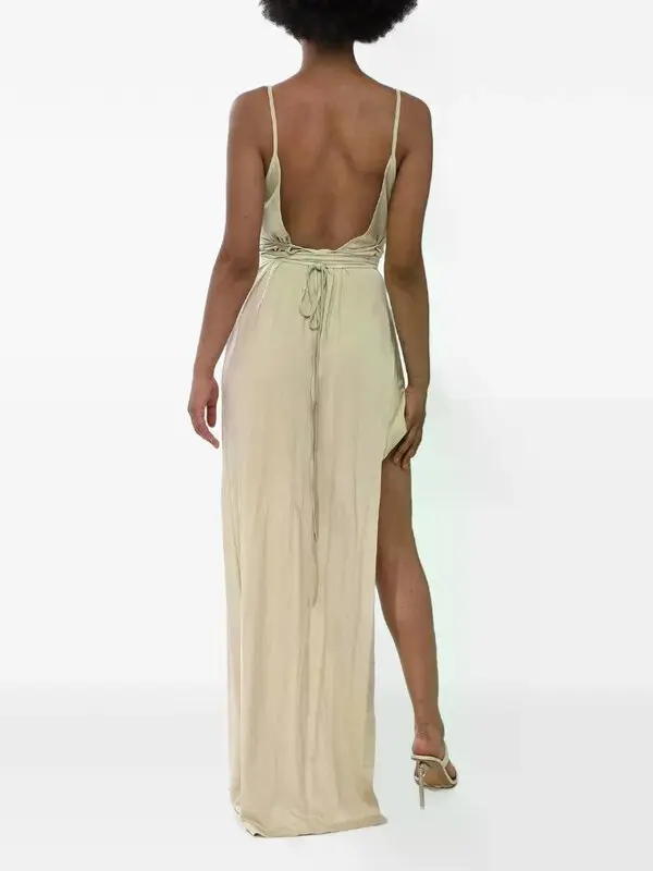 Off-White Asymmetric Lace-up Maxi Dress