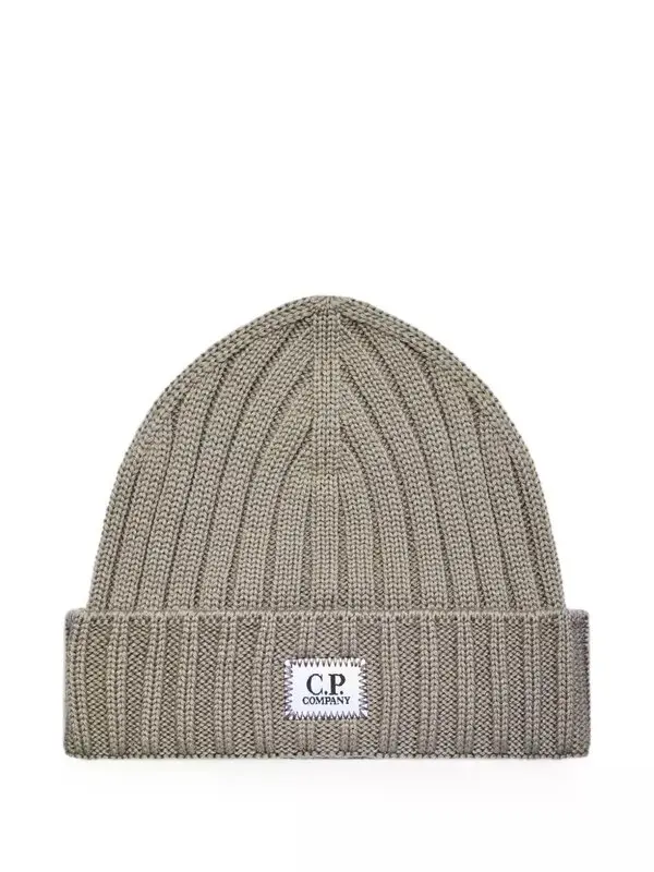 C.P. COMPANY Logo Patch Beanie Hat