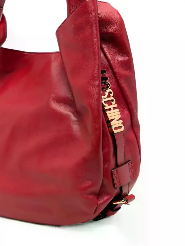Moschino Handle Me Logo-plaque Leather Tote Bag