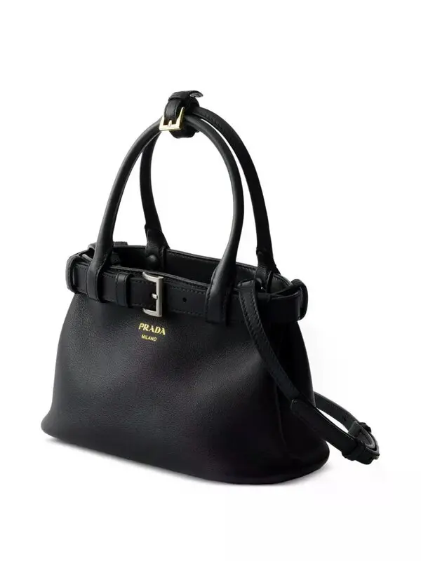 Prada Buckle Small Leather Bag With Belt