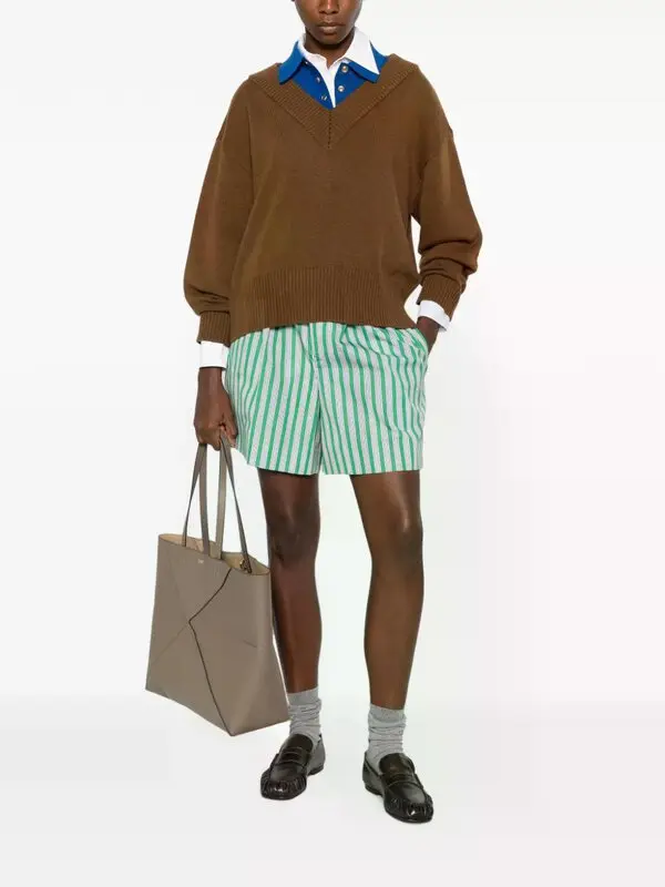 Loewe Striped Pleated Shorts
