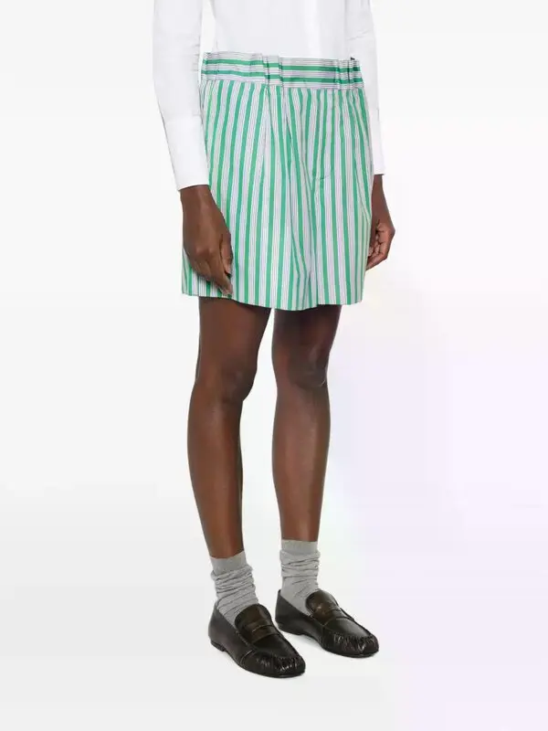 Loewe Striped Pleated Shorts - Green