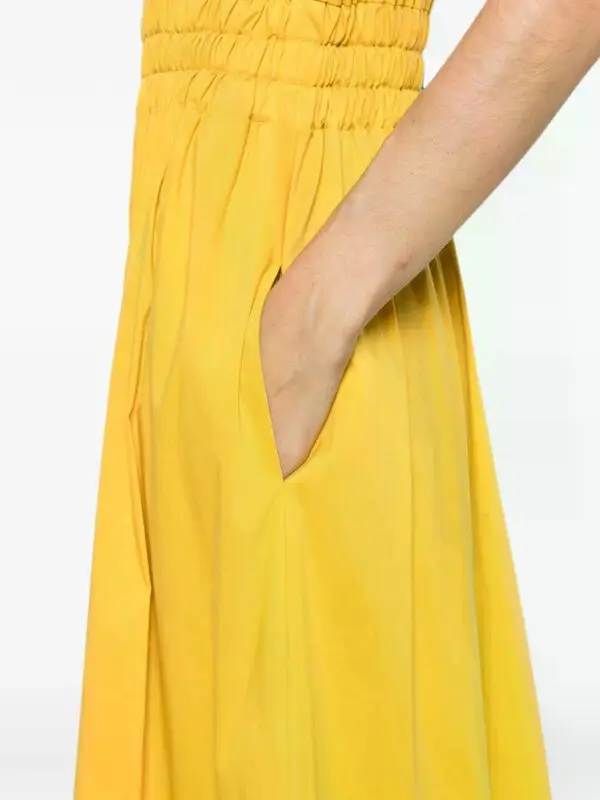 CLIPS Two-tone Smocked Midi Dress - Yellow