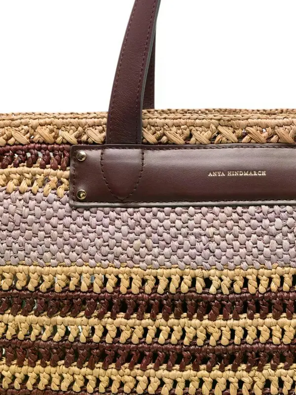 ANYA HINDMARCH Striped Woven Tote Bag