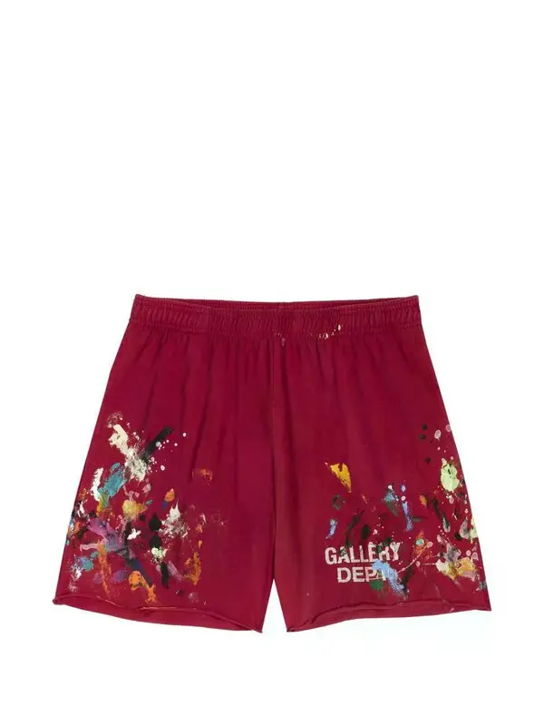 GALLERY DEPT. Paint-splatter Logo-print Shorts - Red