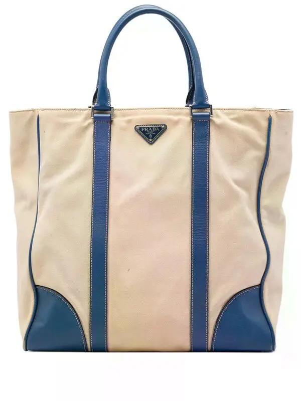 Prada 2013-2026 Saffiano Trimmed Canvas Tote Bag