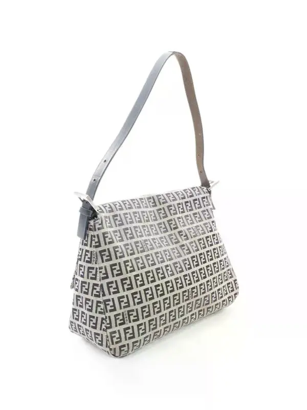 Fendi 2000s Ff Logo Mamma Baguette Shoulder Bag - Neutrals