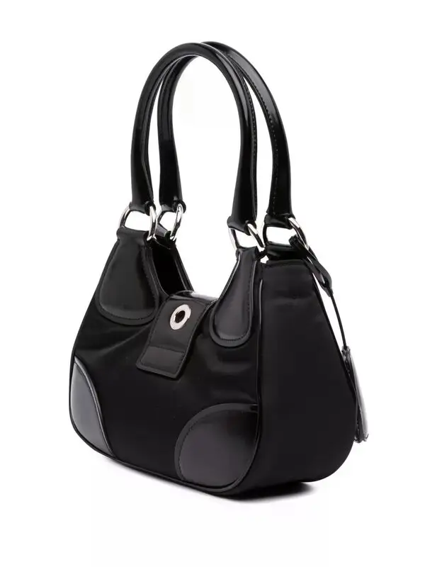 Prada Re Nylon And Shiny Calfskin Re Edition 2002 Moon Satchel - Black