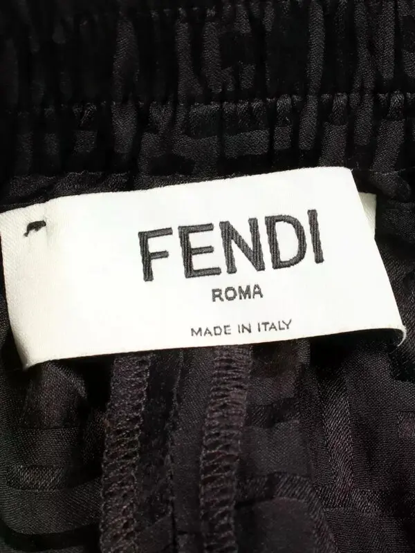 Fendi Zucca Pattern Silk Shorts - Black