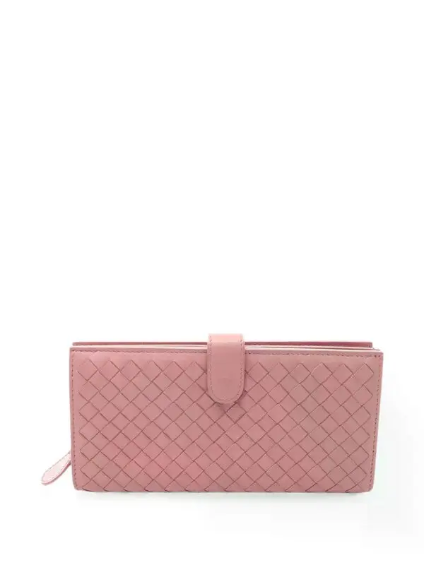 Bottega Veneta 2010s Intrecciato Bi-fold Wallet - Pink