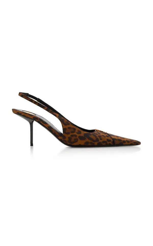 Saint Laurent Babylone 75 Slingback Pumps - Animal