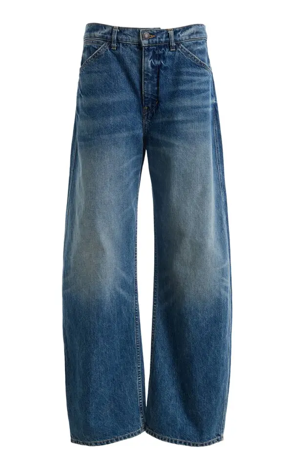 NILI LOTAN Tribeca Stretch Mid-rise Barrel-leg Jeans - Blue
