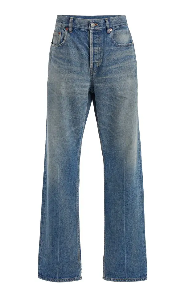 Saint Laurent Straight Leg Mid-rise Jeans - Blue