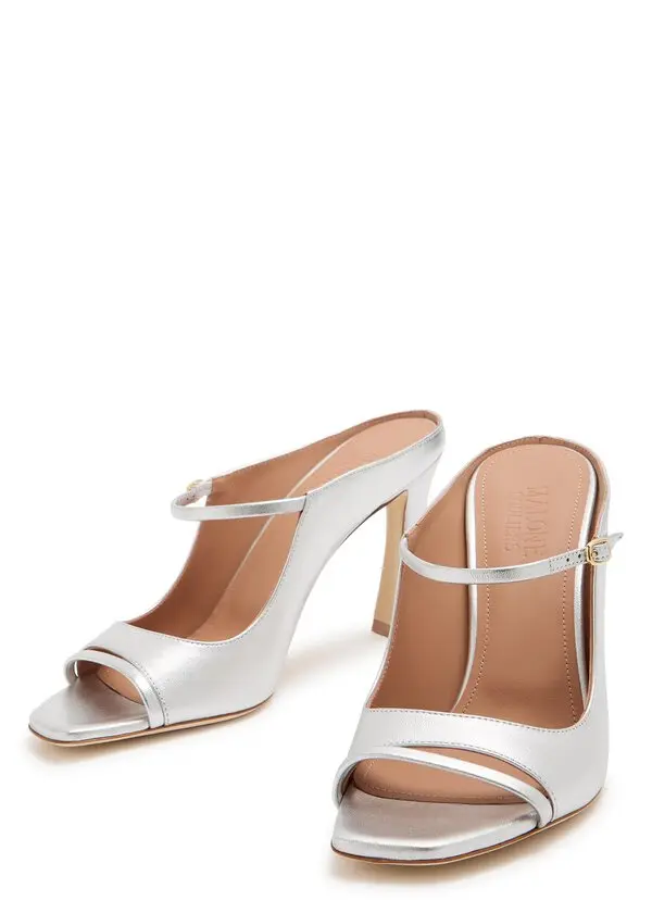 MALONE SOULIERS Rania 90 Metallic Leather Mules