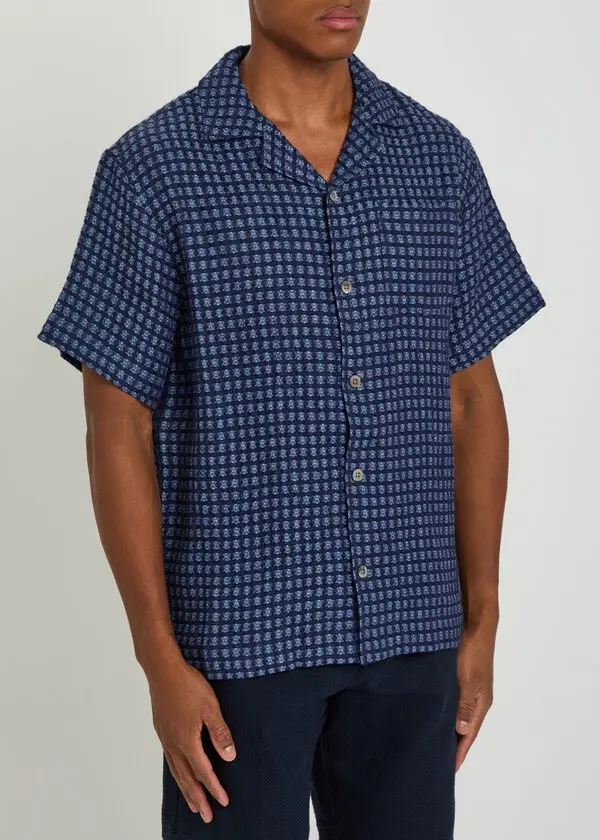 CHE Riita Textured Patterned Linen Shirt