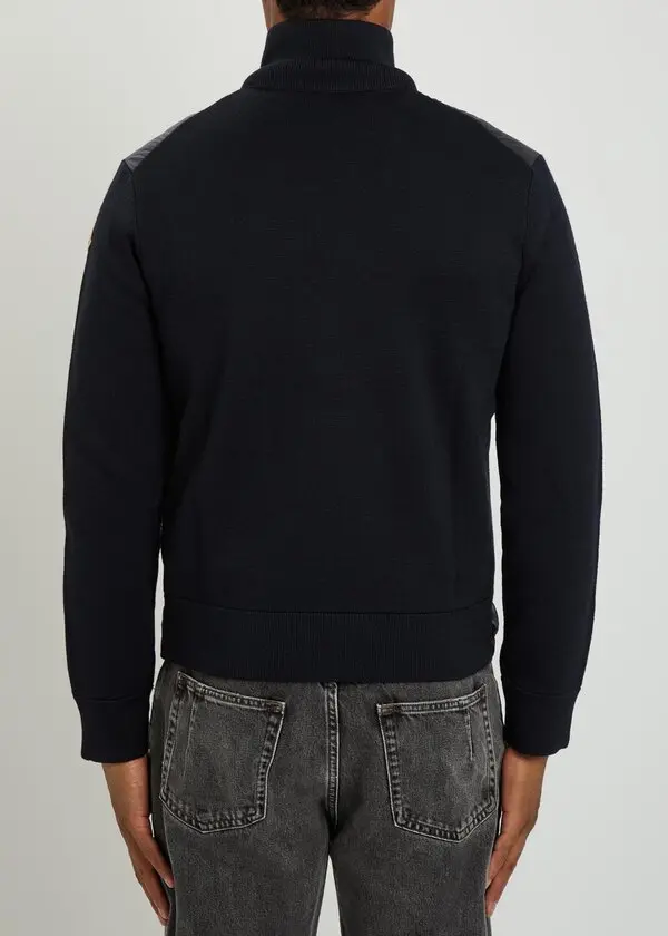 Moncler Quilted Knit And Nylon Jacket