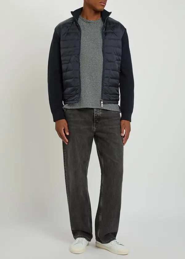 Moncler Quilted Knit And Nylon Jacket