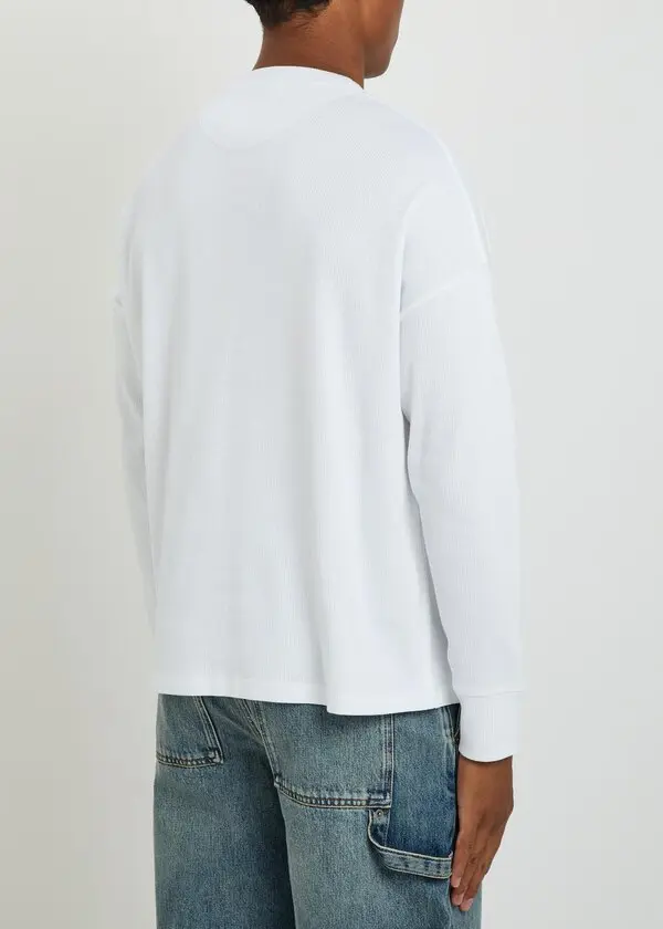 Loewe Logo-embroidered Long-sleeve Cotton T-shirt - White