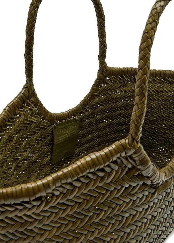 Dragon Diffusion Nantucket Big Woven Leather Tote Bag - Khaki