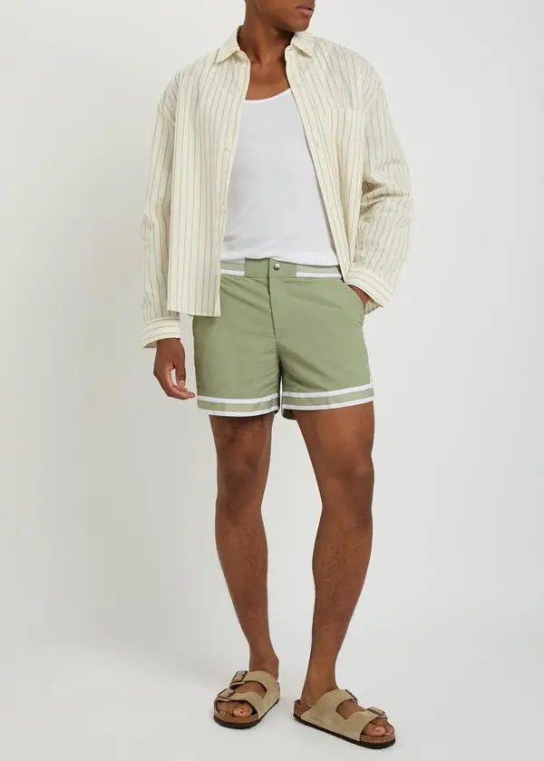 CHE Ché Striped Poplin Swim Shorts