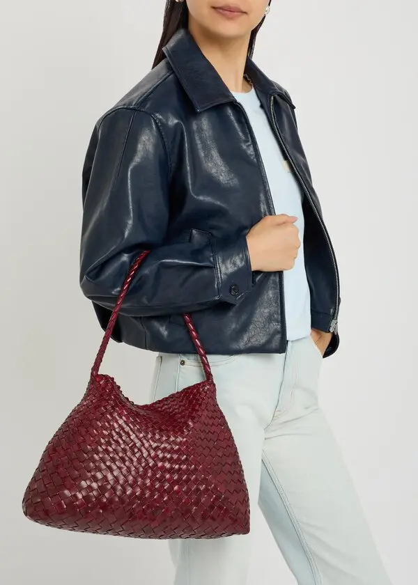 Dragon Diffusion Santa Maria Woven Leather Shoulder Bag