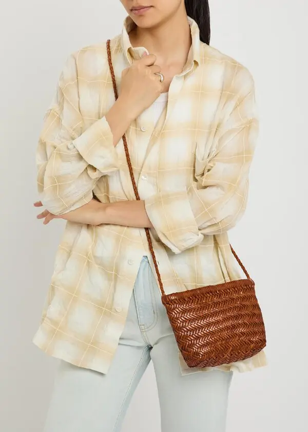 Dragon Diffusion Minsu Woven Leather Cross-body Bag
