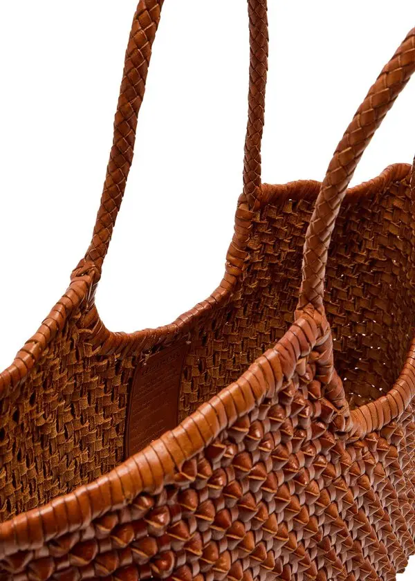 Dragon Diffusion Nantucket Cactus Woven Leather Tote Bag