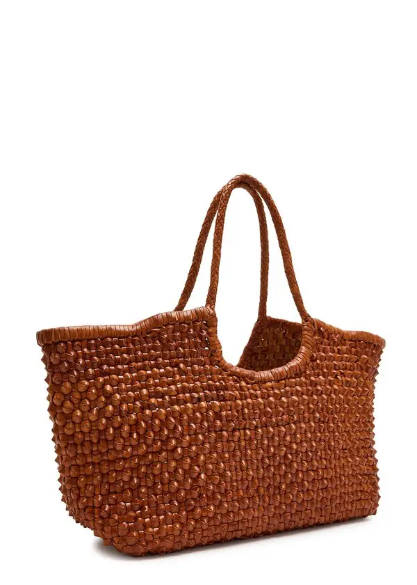 Dragon Diffusion Nantucket Cactus Woven Leather Tote Bag