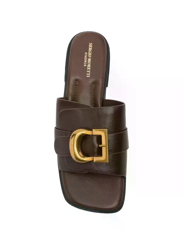 SERGIO MORETTI FIRENZE Buckle Detail Leather Sandals