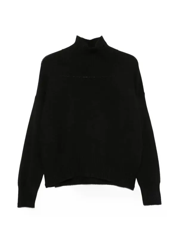 ARAGONA Roll-neck Ribbed-trim Sweater