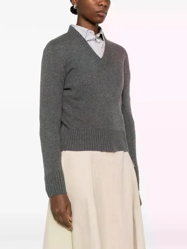 ARAGONA V-neck Ribbed-trim Sweater