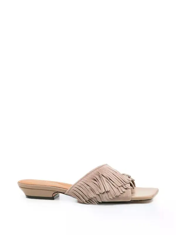 SERGIO MORETTI FIRENZE Fringed Suede Sandals