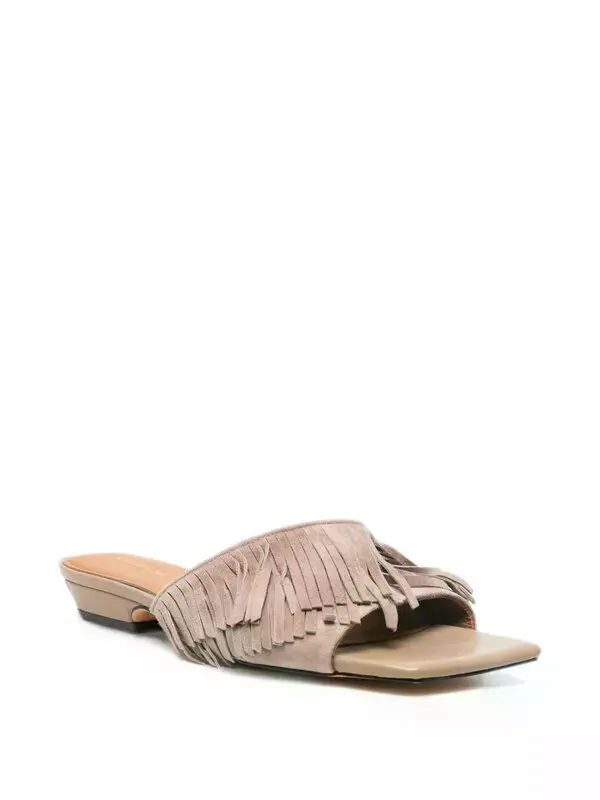 SERGIO MORETTI FIRENZE Fringed Suede Sandals