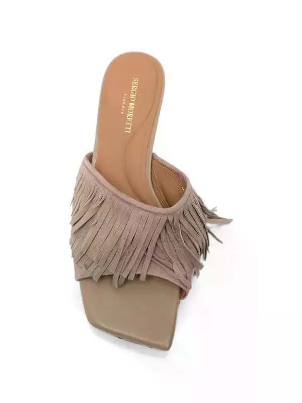 SERGIO MORETTI FIRENZE Fringed Suede Sandals