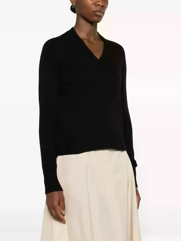 ARAGONA V-neck Ribbed-trim Sweater