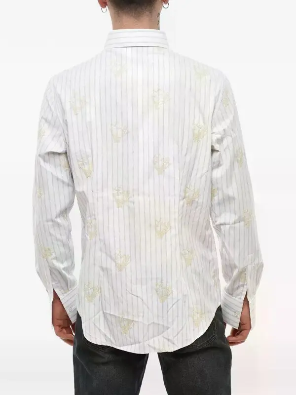 Off-White Sequin-embroidered Striped Shirt