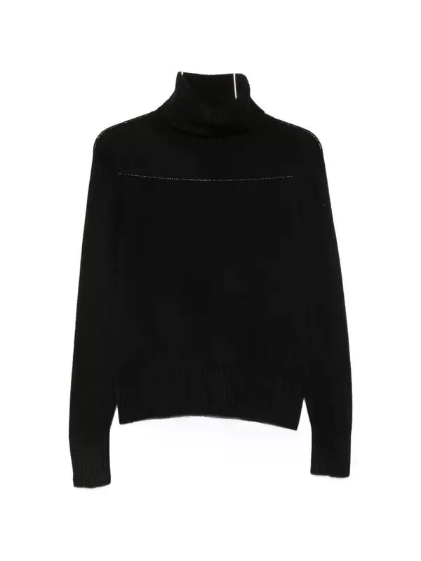 ARAGONA Roll-neck Ribbed-trim Sweater