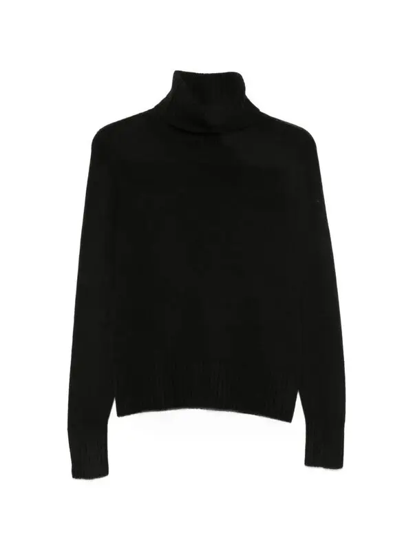 ARAGONA Roll Neck Sweater - Black
