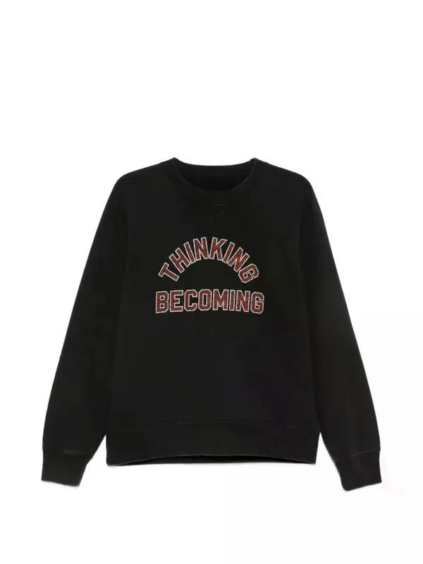 Sacai Slogan Print Sweatshirt - Black