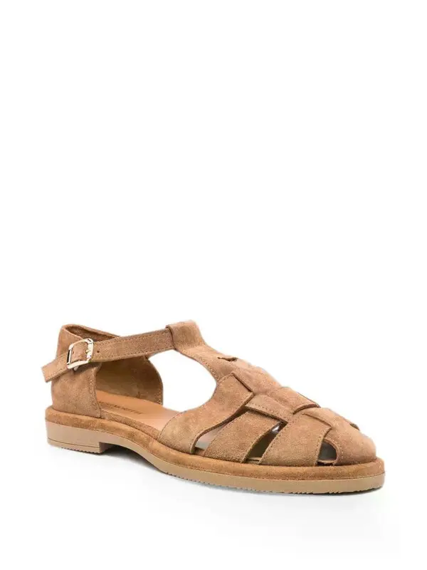 SERGIO MORETTI FIRENZE Buckle-fastening Cage Sandals - Brown