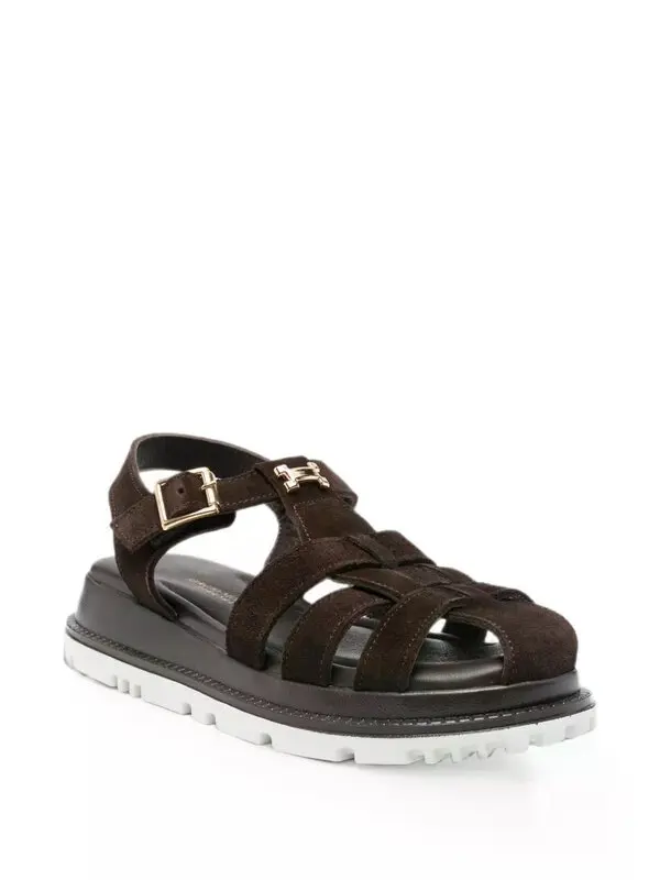 SERGIO MORETTI FIRENZE Buckle-fastening Caged Sandals - Brown