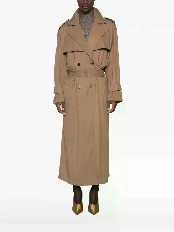 Saint Laurent Double-breasted Belted Trench Coat