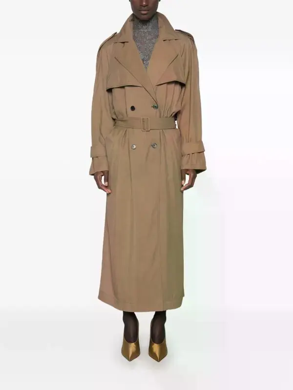 Saint Laurent Double-breasted Belted Trench Coat