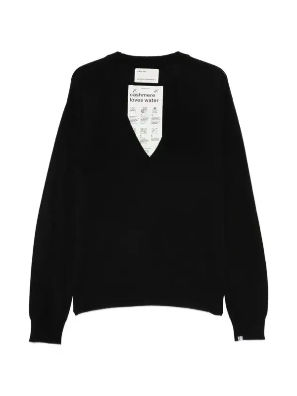 Extreme Cashmere Ben V-neck Long-sleeve Sweater - Black