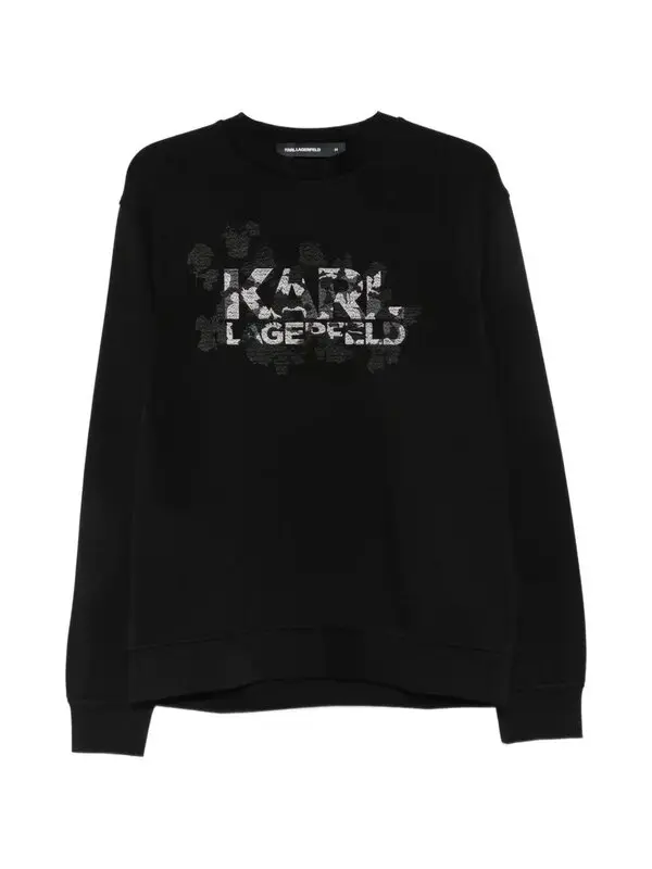 Karl Lagerfeld Logo Embroidered Crewneck Sweatshirt
