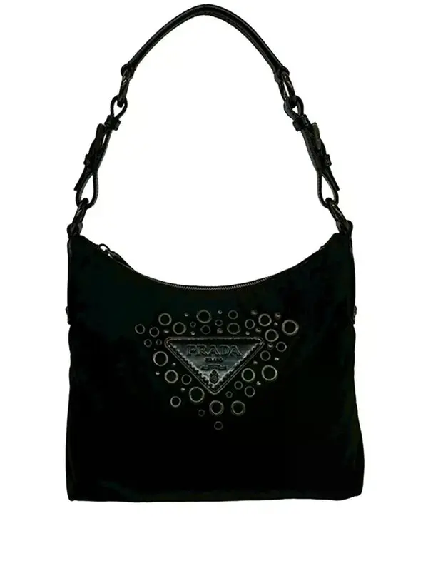 Prada 1990-2000 Vela Grommet Shoulder Bag