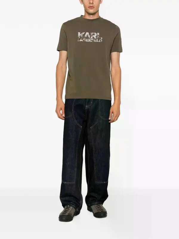 Karl Lagerfeld Logo-embroidered Crew-neck T-shirt