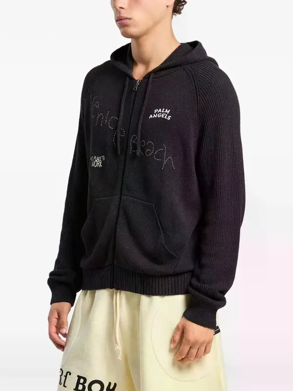 Palm Angels Surfer Dreams Knit Zip-up Hoodie