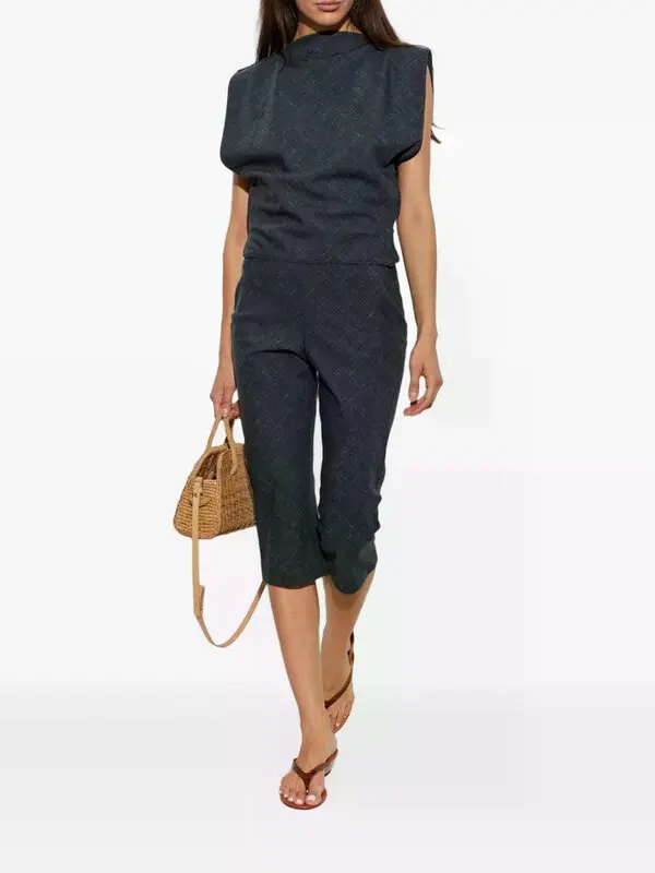 Christopher Esber Charcoal Marl Pattern Capri Trousers